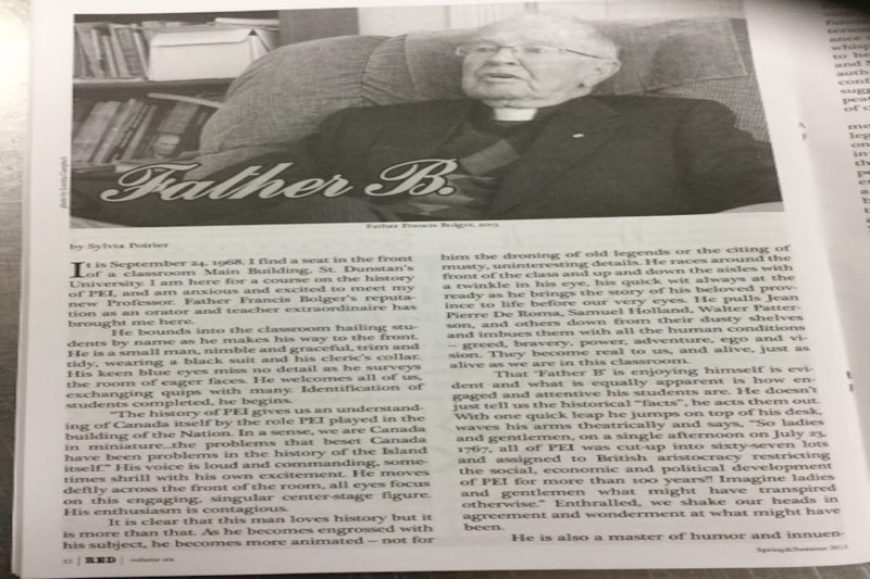 SYLVIA POIRIER’s Tribute to Fr. Bolger | Diocese of Charlottetown
